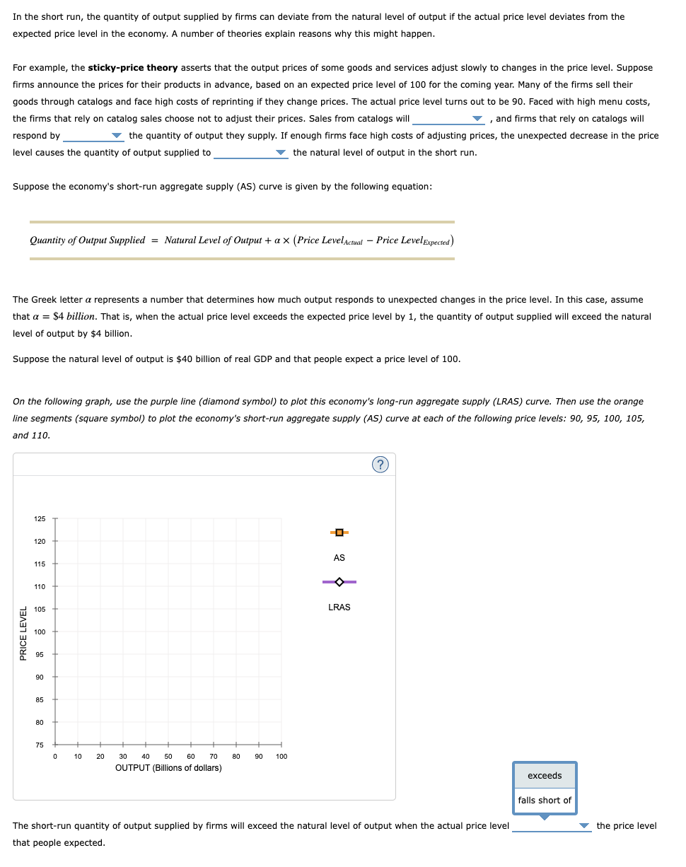 Solved In the short run, the quantity of output supplied by | Chegg.com