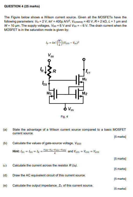 Solved The Figure below shows a Wilson current source. Given | Chegg.com
