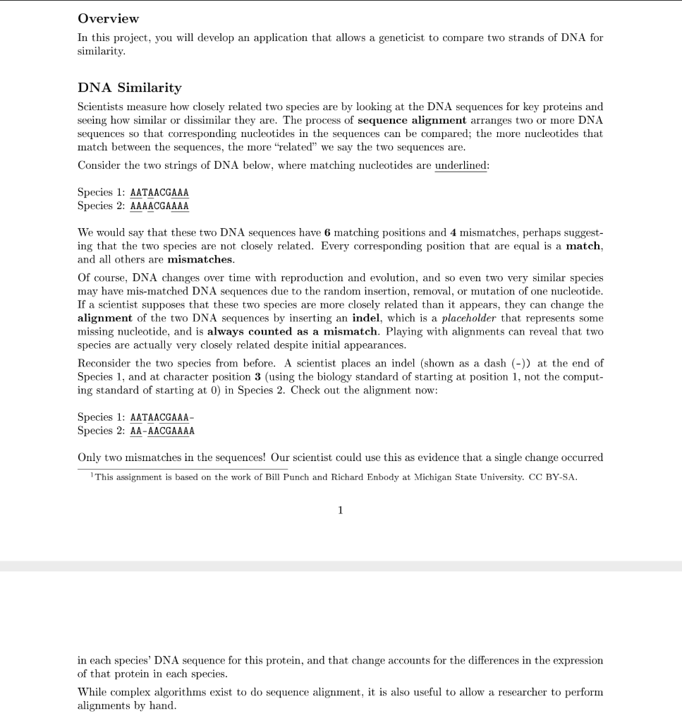 Solved Overview In this project, you will develop an | Chegg.com