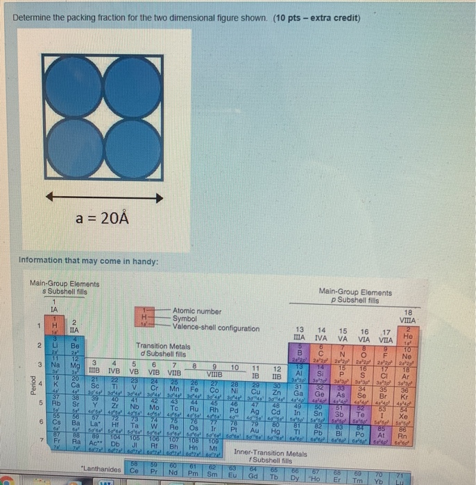 Solved Determine the packing fraction for the two | Chegg.com
