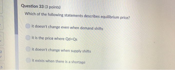 Solved Question 33 (3 points) Which of the following | Chegg.com