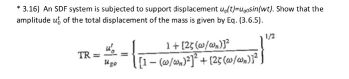 Solved 3.16) An SDF system is subjected to support | Chegg.com
