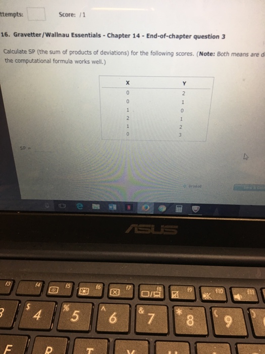 Solved Calculate SP (the sum of products of deviations) for | Chegg.com