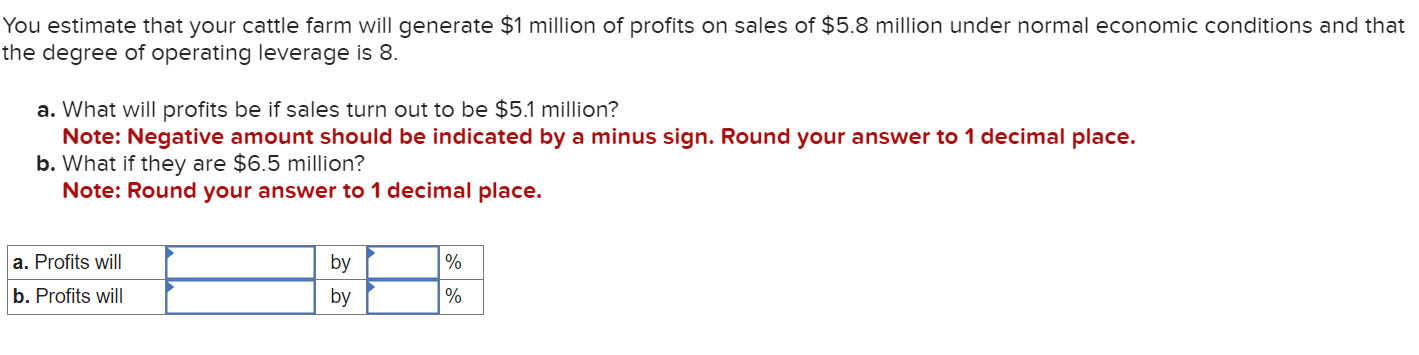 Solved You estimate that your cattle farm will generate $1 | Chegg.com