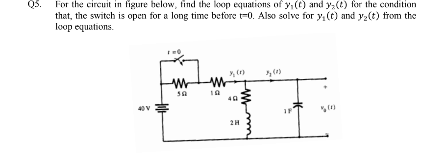 Solved For the circuit in figure below, find the loop | Chegg.com