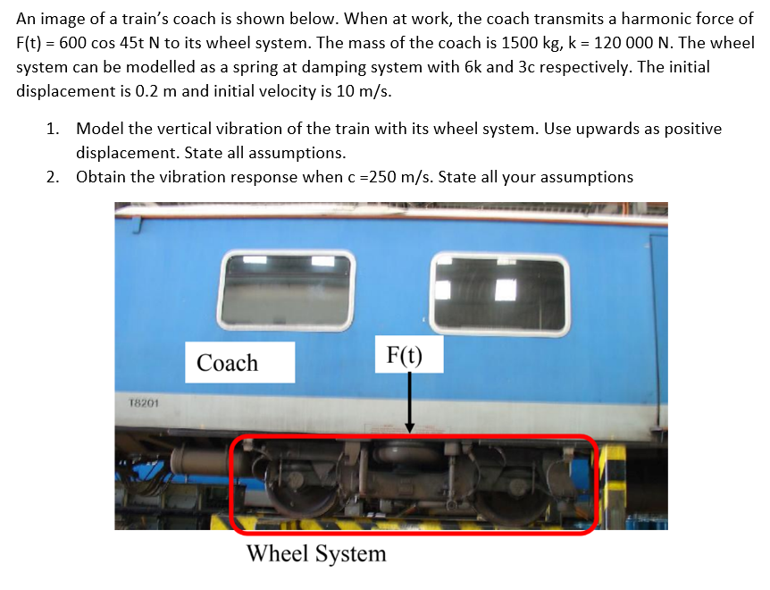 Solved An image of a train's coach is shown below. When at | Chegg.com