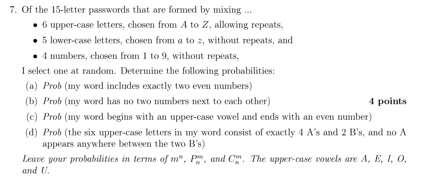 Solved 5. Of the 9-letter passwords formed from A to Z, | Chegg.com