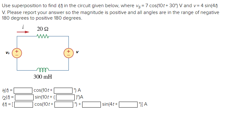 Solved Use superposition to find it) in the circuit given | Chegg.com
