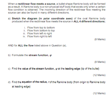 When a rectilinear flow meets a source, a bullet | Chegg.com