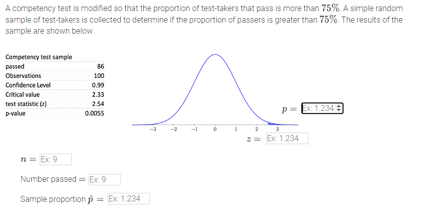 Solved A competency test is modified so that the proportion | Chegg.com