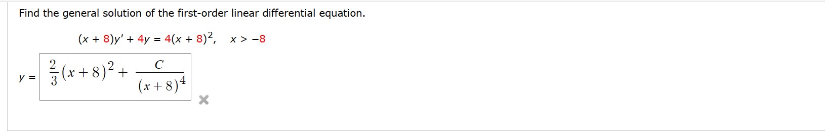 Solved Find the general solution of the first-order linear | Chegg.com