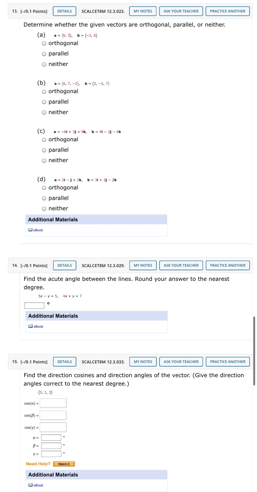 Solved 8. [-/0.1 Points) DETAILS SCALCET8M 12.2.505.XP. MY | Chegg.com