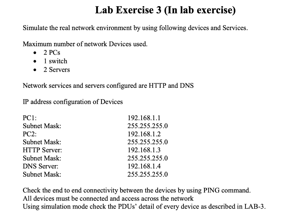 Lab Exercise 3 In Lab Exercise Simulate The Real Chegg