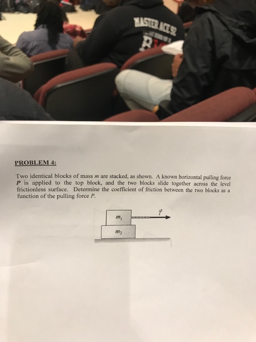 Solved PROBLEM 4 Two identical blocks of mass m are stacked, | Chegg.com