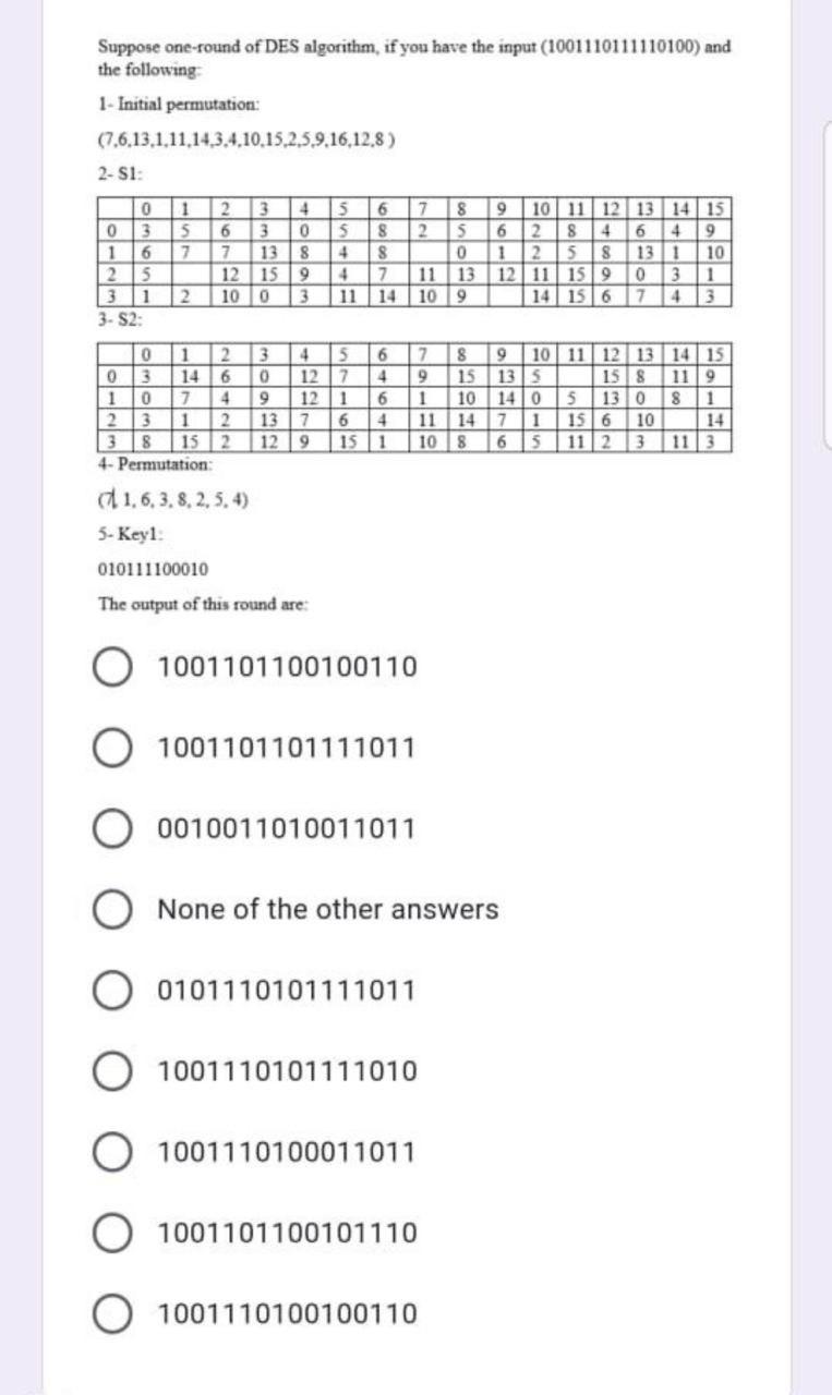 Solved Suppose one-round of DES algorithm if you have the | Chegg.com