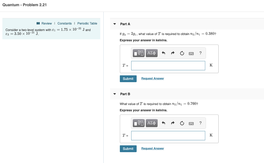 Solved Quantum Problem 2.21 Review l Constants Periodic | Chegg.com