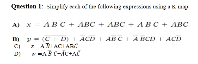 Solved Question 1: Simplify each of the following | Chegg.com