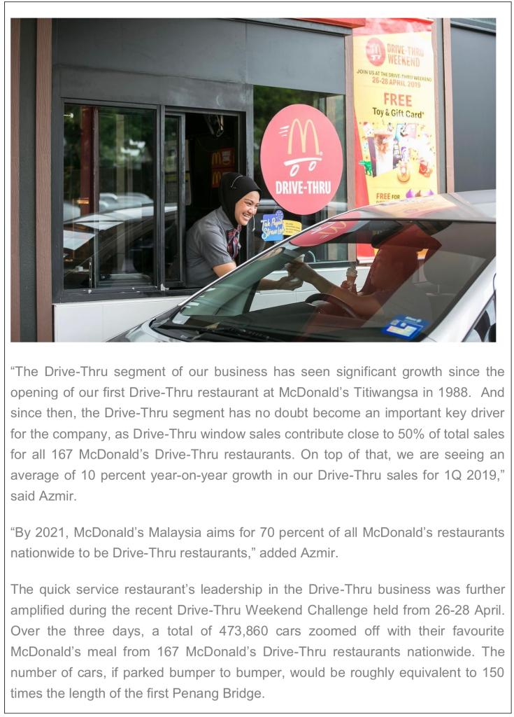 Solved Question 1 McDonald's Malaysia Ramps Up Drive-Thru | Chegg.com