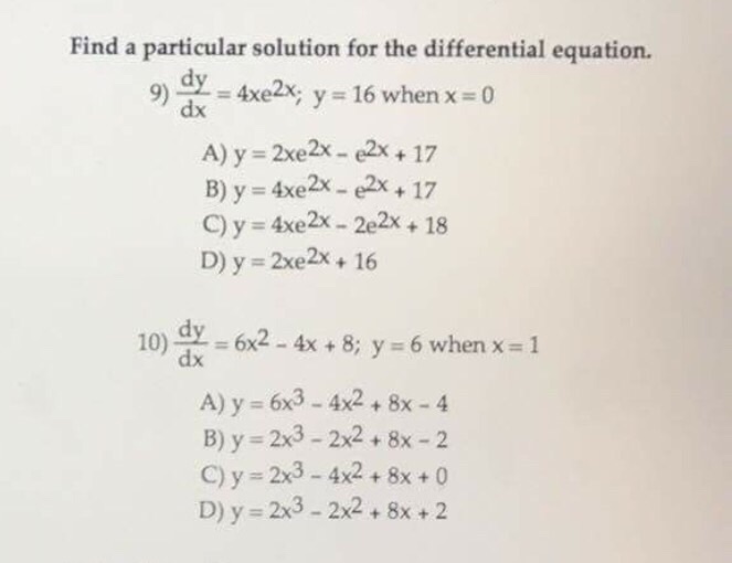 Solved Find a particular solution for the differential | Chegg.com