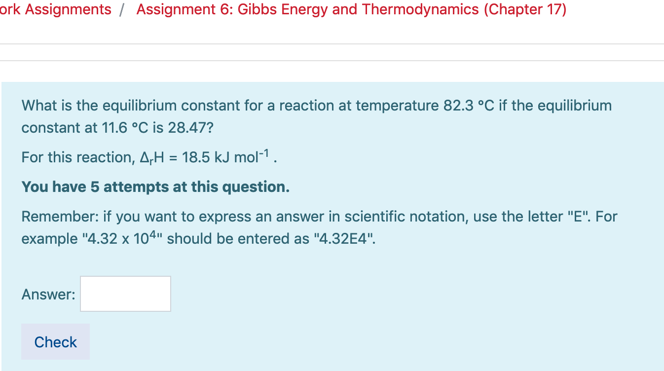 Solved ork Assignments / Assignment 6: Gibbs Energy and | Chegg.com