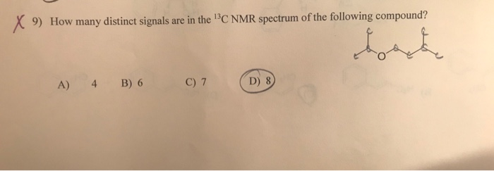 Solved How many distinct signals are in the 13C NMR spectrum | Chegg.com