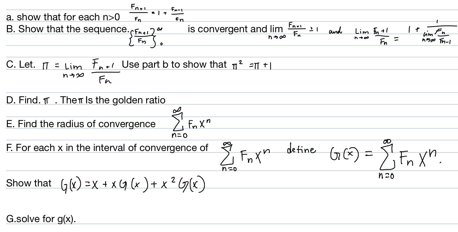 Solved Fnti Furt Fn fn a. show that for each n>0 B. Show | Chegg.com Solved Fnti Furt Fn fn a. show that for each n>0 B. Show | Chegg.com