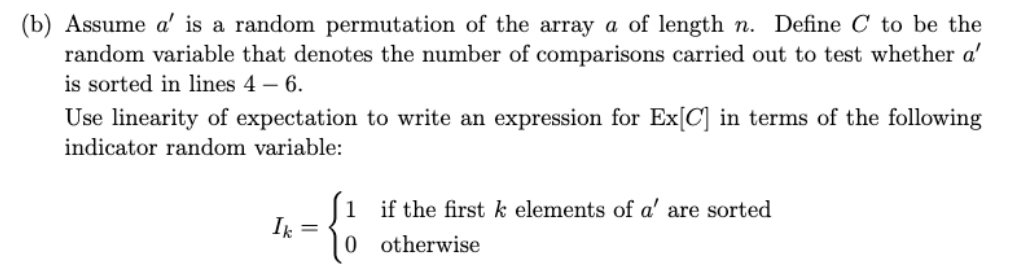 1. Consider the following sorting algorithm: Bogosort | Chegg.com