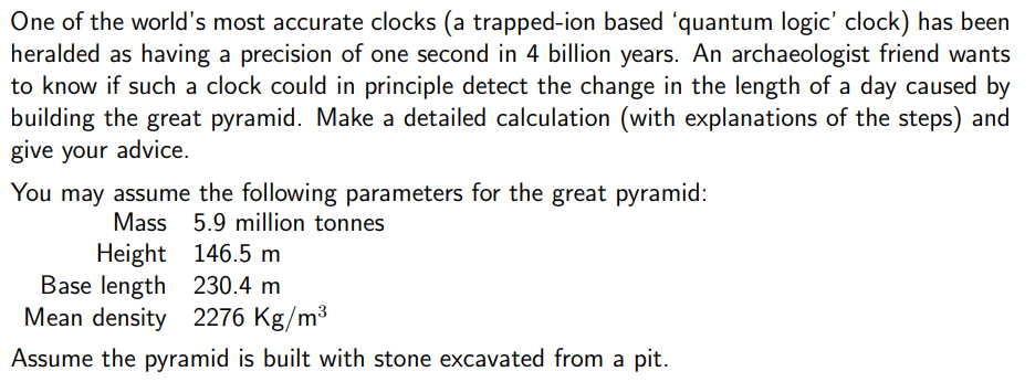 Solved One of the world's most accurate clocks (a | Chegg.com
