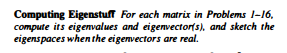 Solved Computing Eigenstuff For each matrix in Problems | Chegg.com