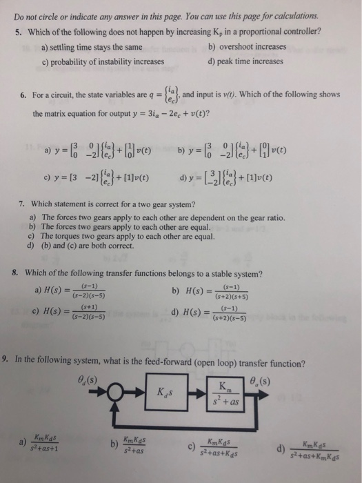 Solved Do not circle or indicate any answer in this page. | Chegg.com