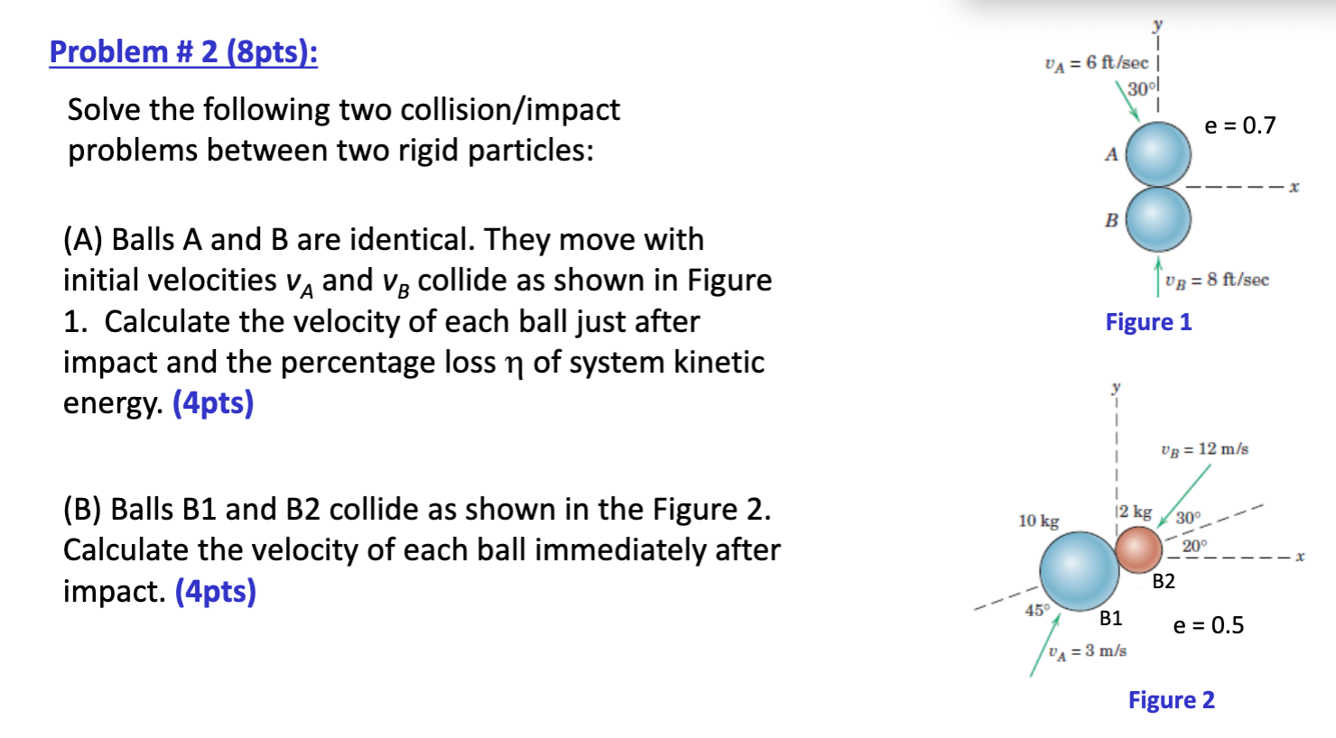 Solved Problem #2 (8pts): VA = 6 ft/sec 3001 1 Solve the | Chegg.com