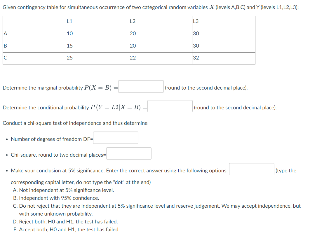 Solved Given contingency table for simultaneous occurrence | Chegg.com