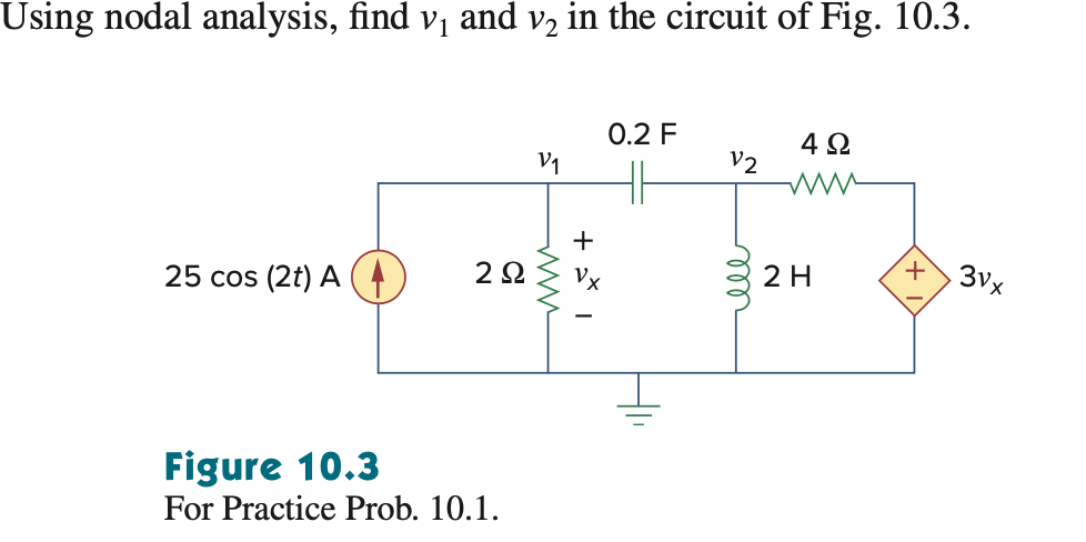 Solved Using nodal analysis, find v1 ﻿and v2 in ﻿the circuit | Chegg.com