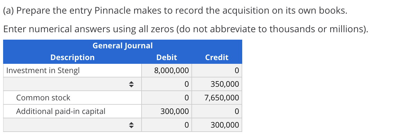 Solved Acquisition and Eliminating Entries, Acquisition | Chegg.com