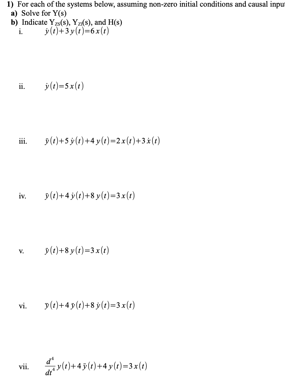 Solved Control Systems (Mostly Finding Laplace | Chegg.com