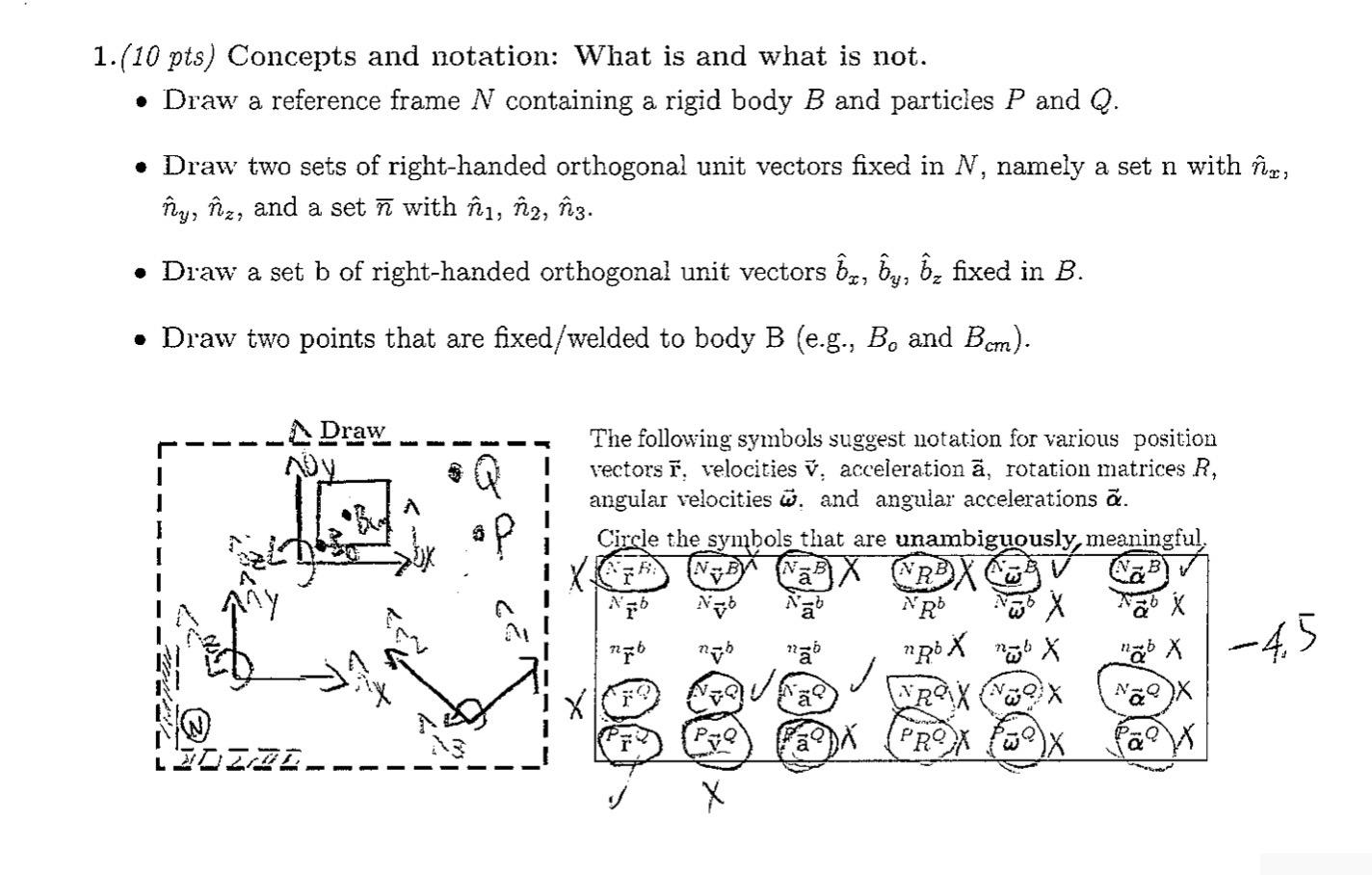 1.(10 pts) Concepts and notation: What is and what is | Chegg.com