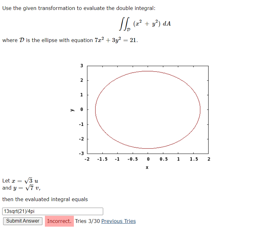 Use the given transformation to evaluate the double | Chegg.com