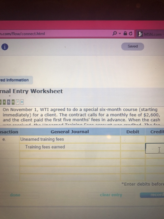 Solved n.com/flow/connect.html Saved ed Information rnal | Chegg.com