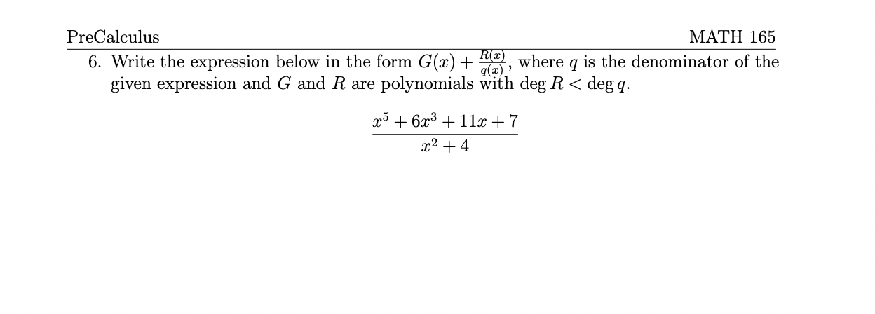 Solved 6. Write the expression below in the form | Chegg.com