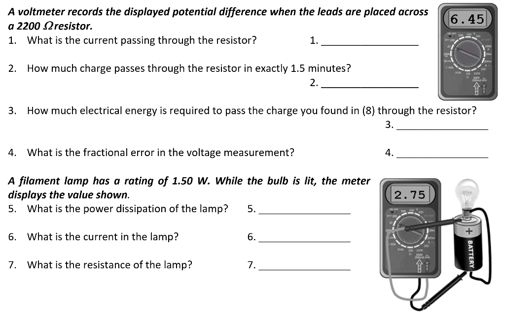 Solved 6.45 A voltmeter records the displayed potential | Chegg.com