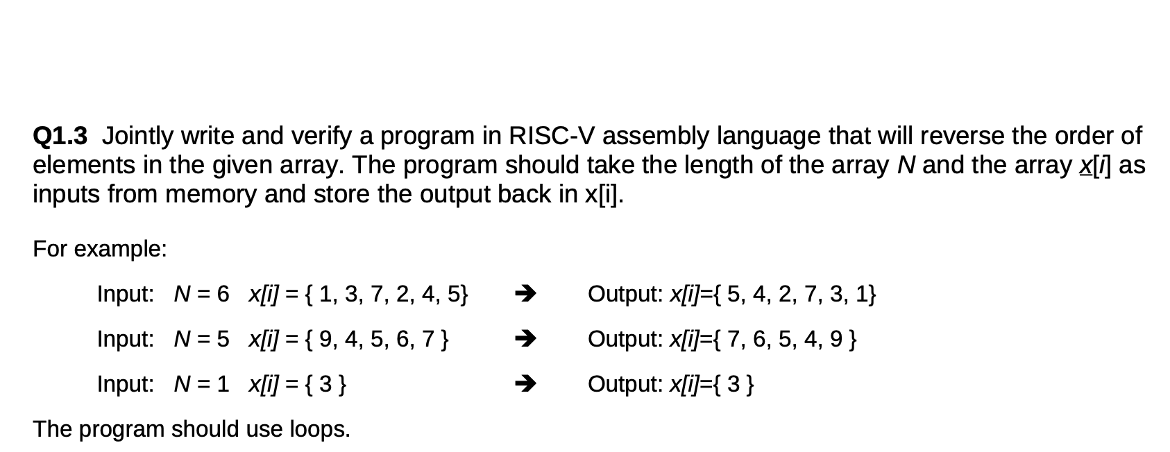Solved Q1.3 Jointly write and verify a program in RISC-V | Chegg.com