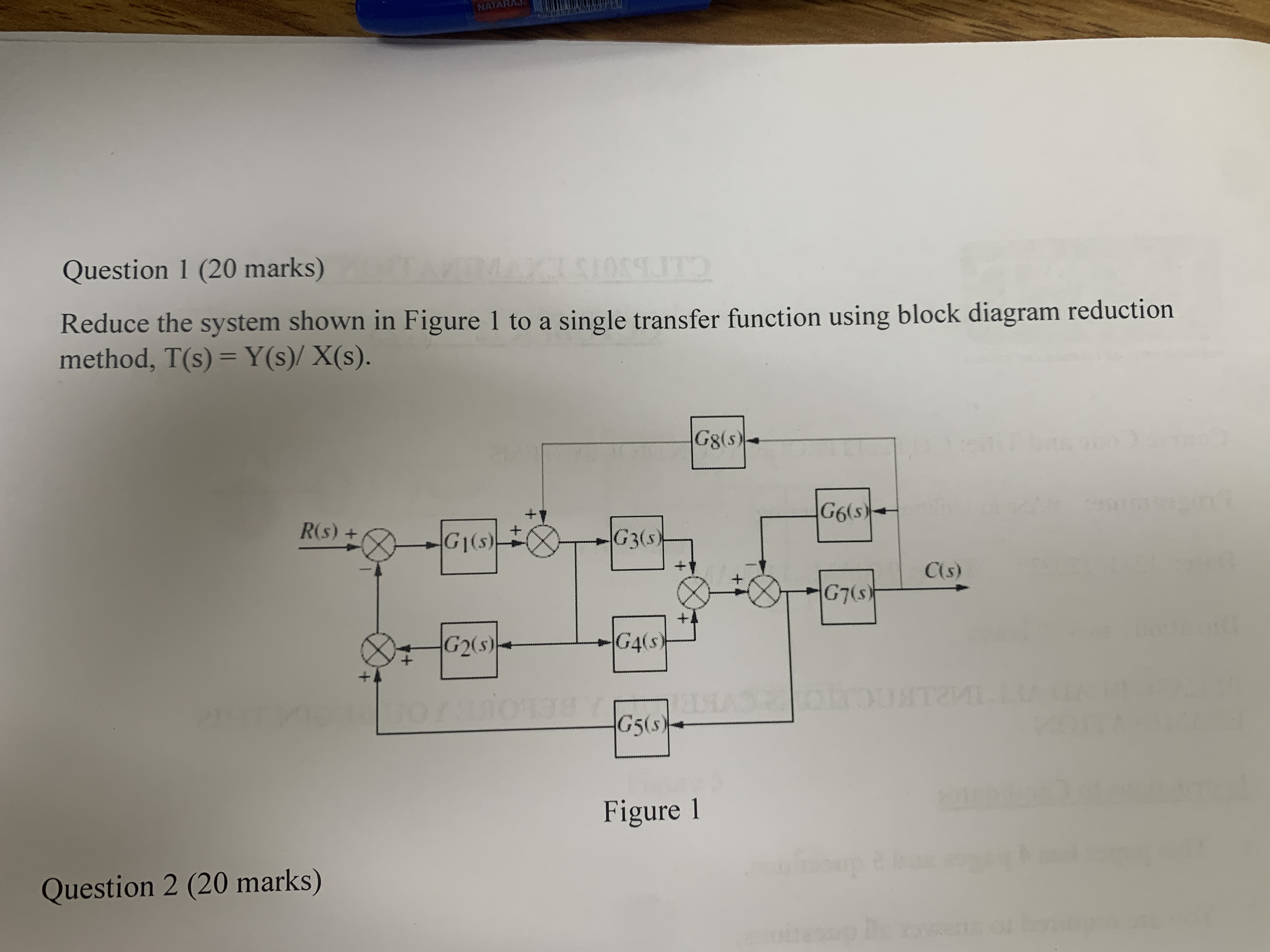 Reduce the system shown in Figure 1 to a single | Chegg.com Reduce the system shown in Figure 1 to a single | Chegg.com