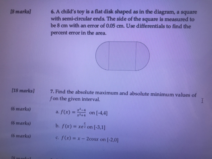 Solved 8 marks]6. A child's toy is a flat disk shaped as in | Chegg.com