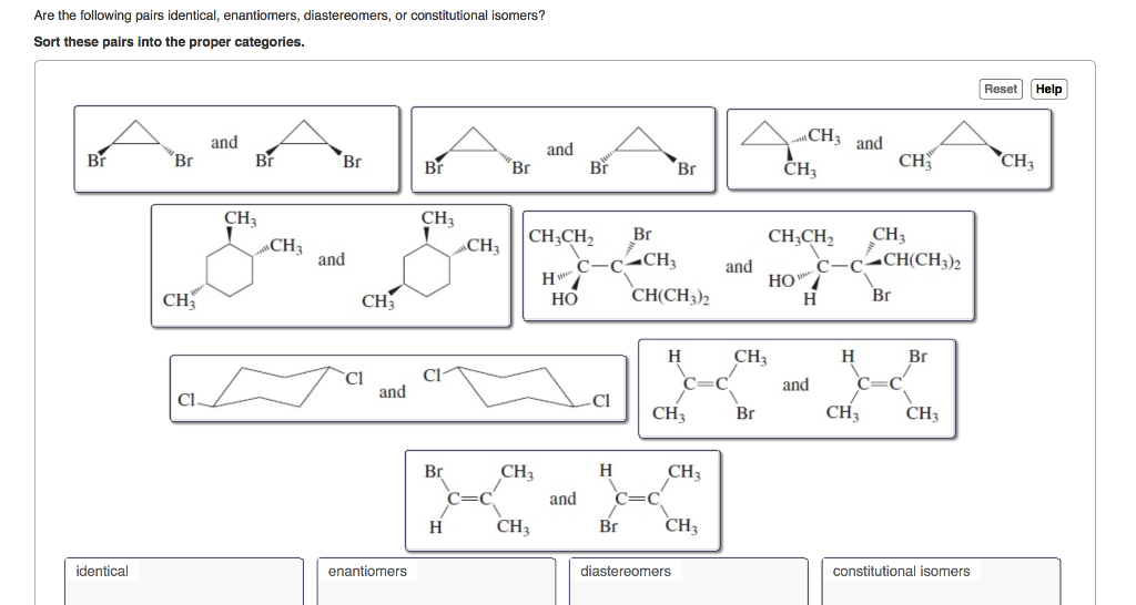 Solved Are the following pairs identical, enantiomers, | Chegg.com