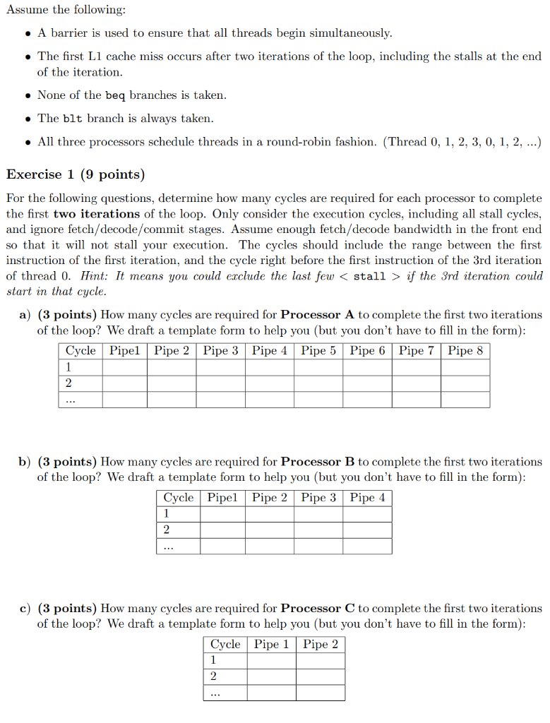 Solved Part 4: Multithreading Adapted from H&P Exercise | Chegg.com