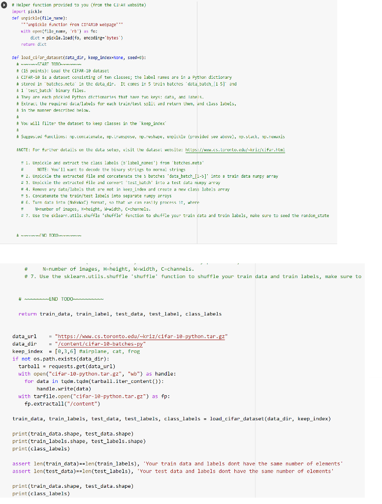 Solved Hello I Have A Pyhton Question About Cifar Dataset