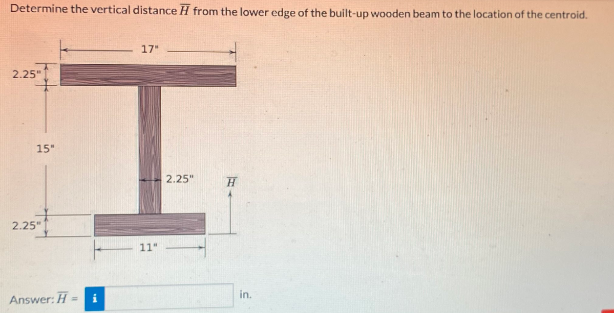 Solved Determine the vertical distance Hˉ from the lower | Chegg.com