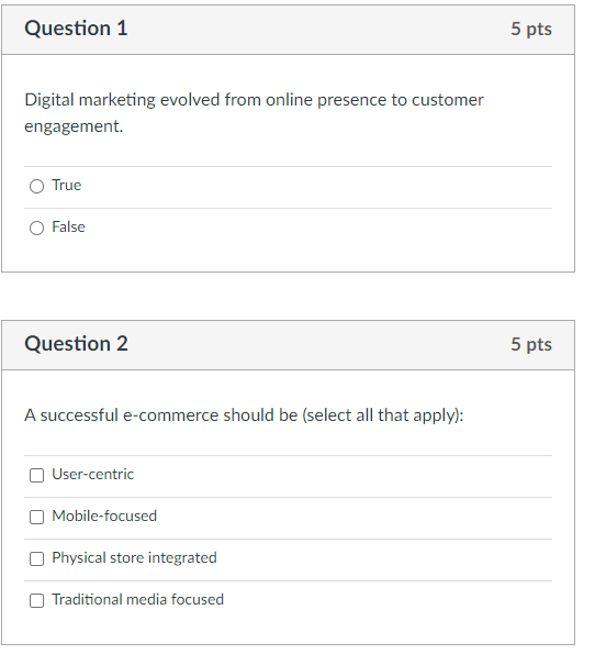 Solved Digital marketing evolved from online presence to | Chegg.com