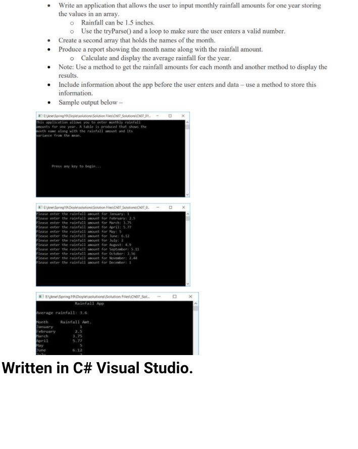 Solved Write an application that allows the user to input | Chegg.com