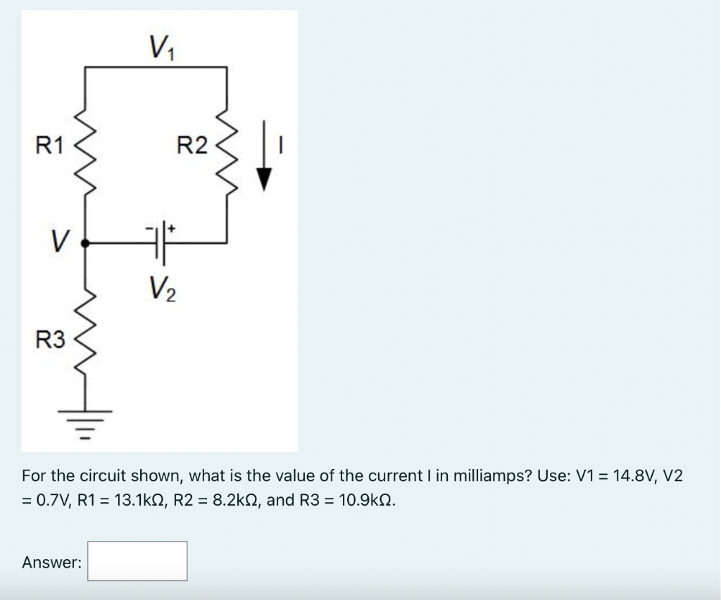 Solved R1 V V₁ R2 V₂ R3 For the circuit shown, what is the | Chegg.com
